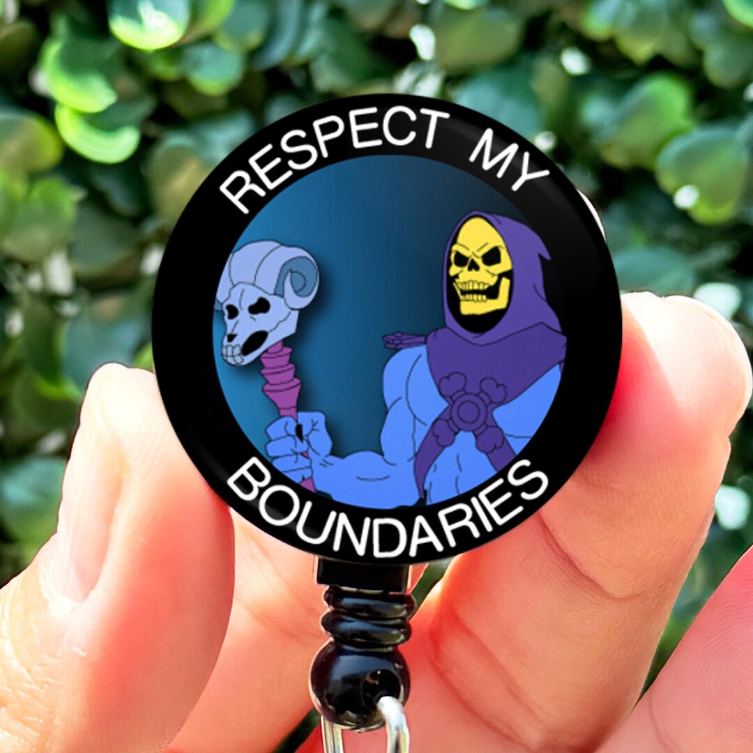 Funny Badge Reel Skeletor Respect My Boundaries Meme Retractable Nurse ...