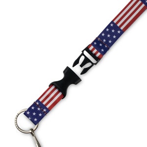 American Flag Lanyard With Release Buckle and Keychain Holder - Etsy