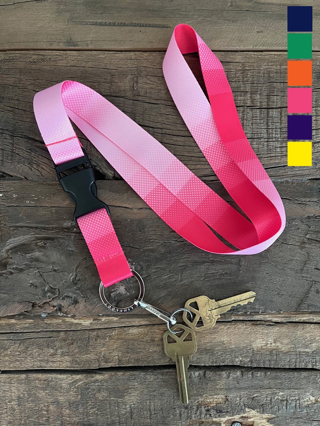 Ombre Colors Lanyard in Blue, Pink, Yellow, Orange, Purple, Green With ...