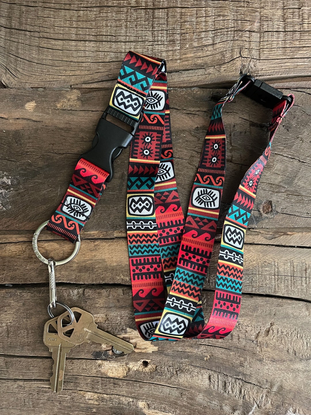 Tribal Breakaway Lanyard for Keys, Wayfinder Boho Themed Teacher ...