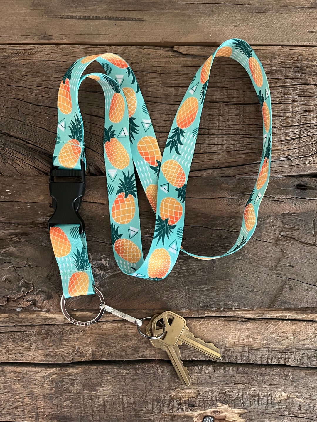 Pineapple Lanyard With Release Buckle, and Flat Ring. Featuring ...
