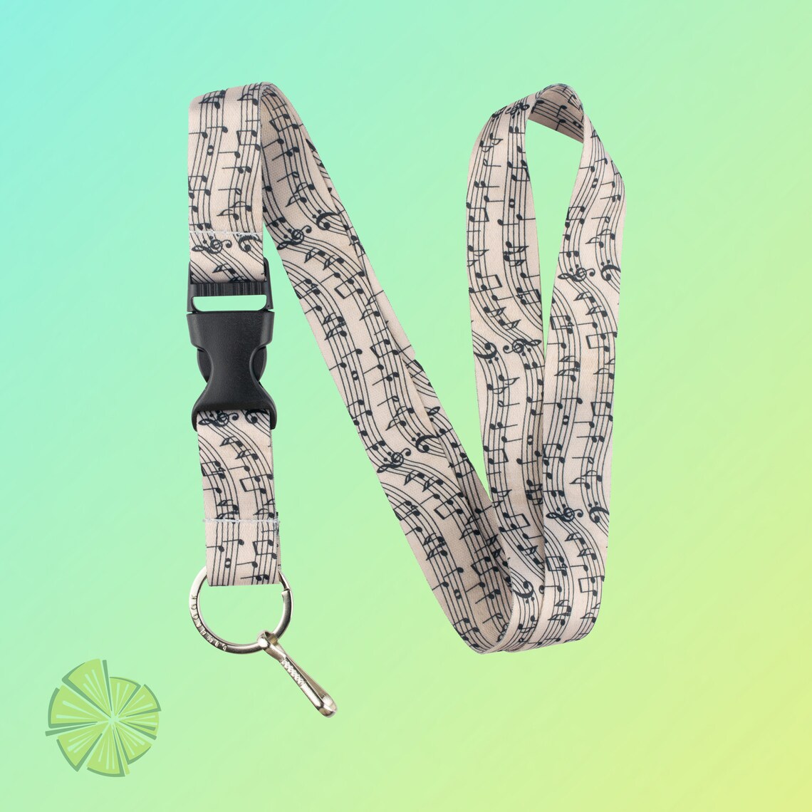 Music Notes Lanyard With Release Buckle and Key Chain Holder | Etsy