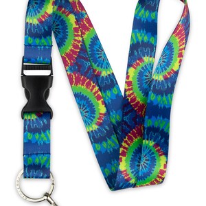 Dark Tie Dye Lanyard, Hippie, 60s, 70s Lanyard With Quick Release ...