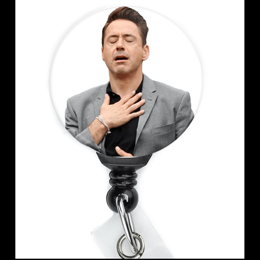 Funny Badge Reel RDJ Relieved Meme Nurse Badge Reel Funny ID Badge Holder Nurse Gift Nurse Badge ...