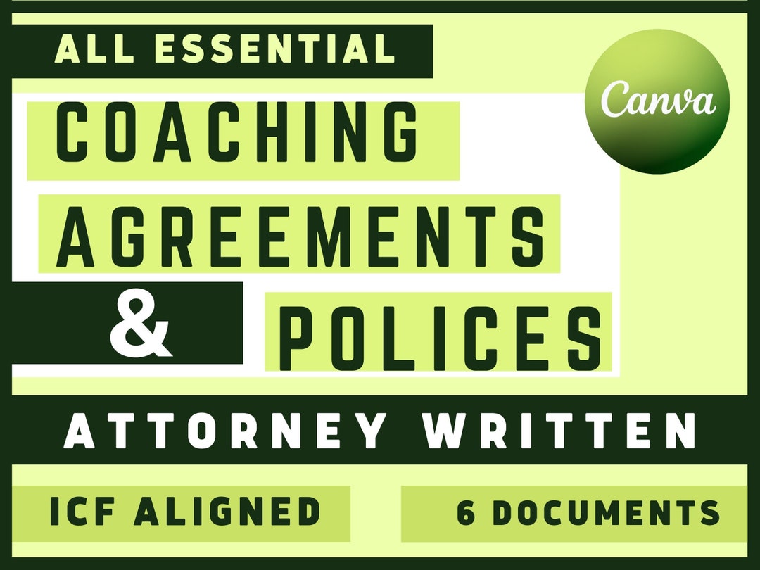 Printable Coaching Agreements Bundle or Coaching Contracts Pack | 5 ...