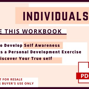 DIY Self Development Workbook - Self Awareness Worksheets | Be Your Own ...