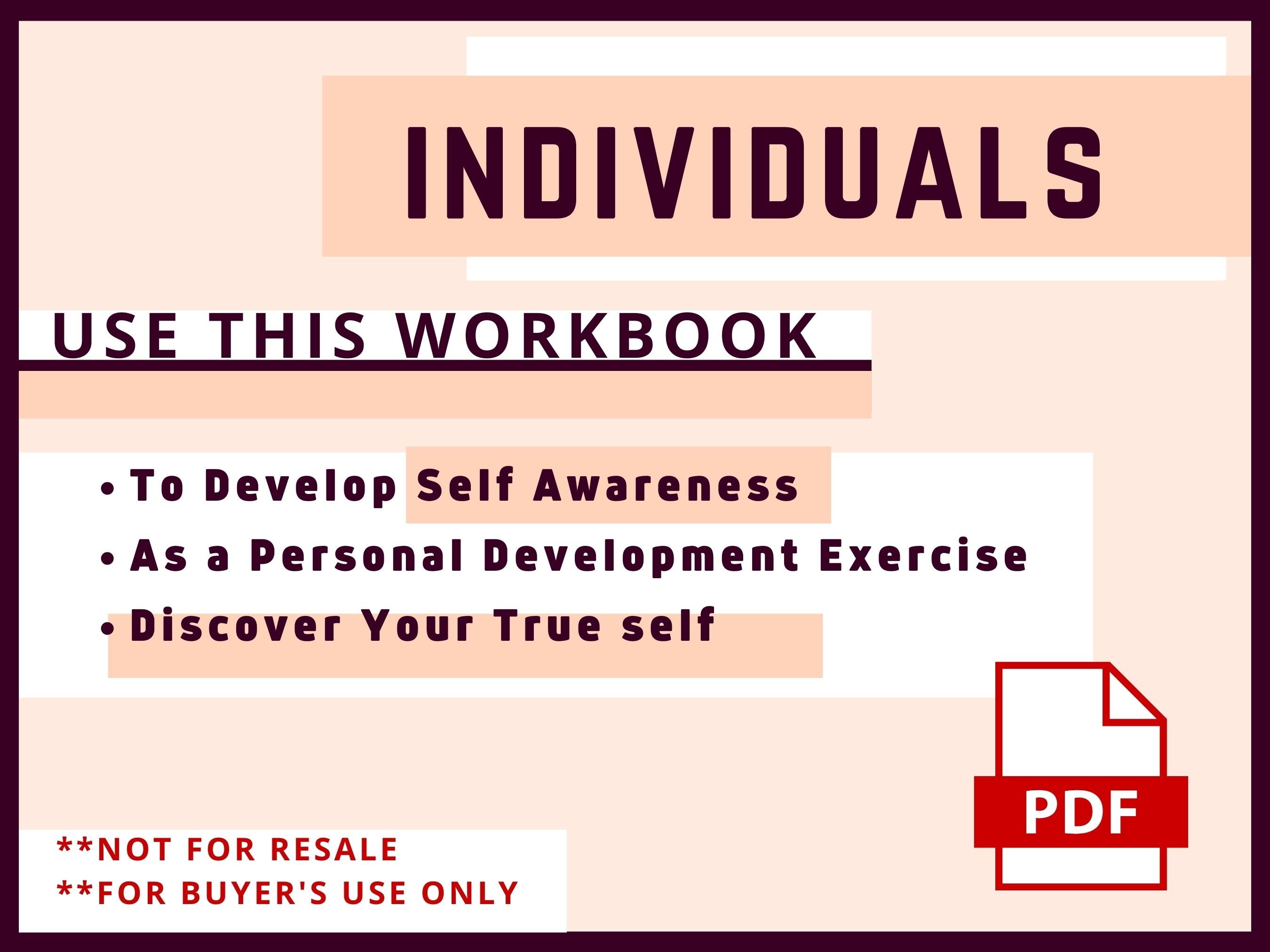 DIY Self Development Workbook - Self Awareness Worksheets | Be Your Own ...