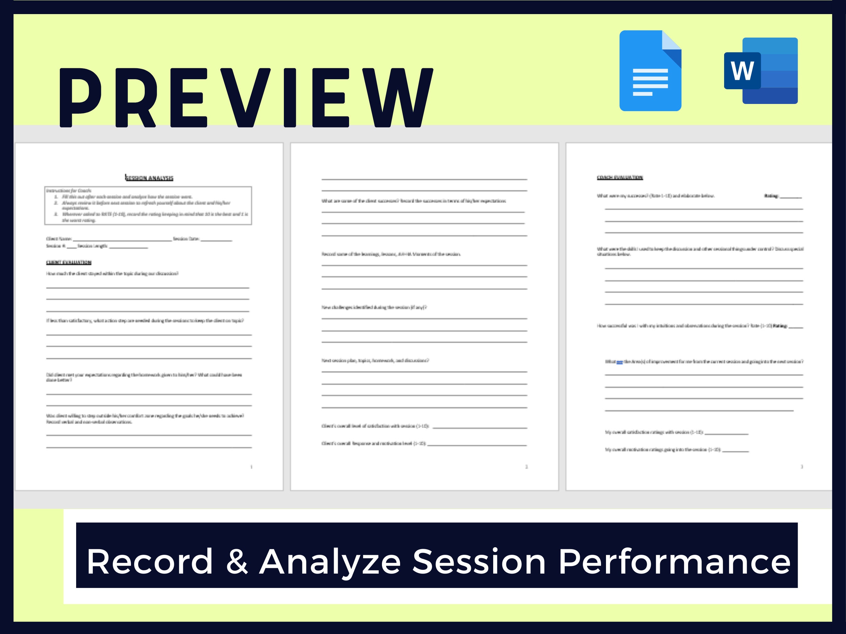 Coaching Session Performance & Accountability Tool | Coach Session ...