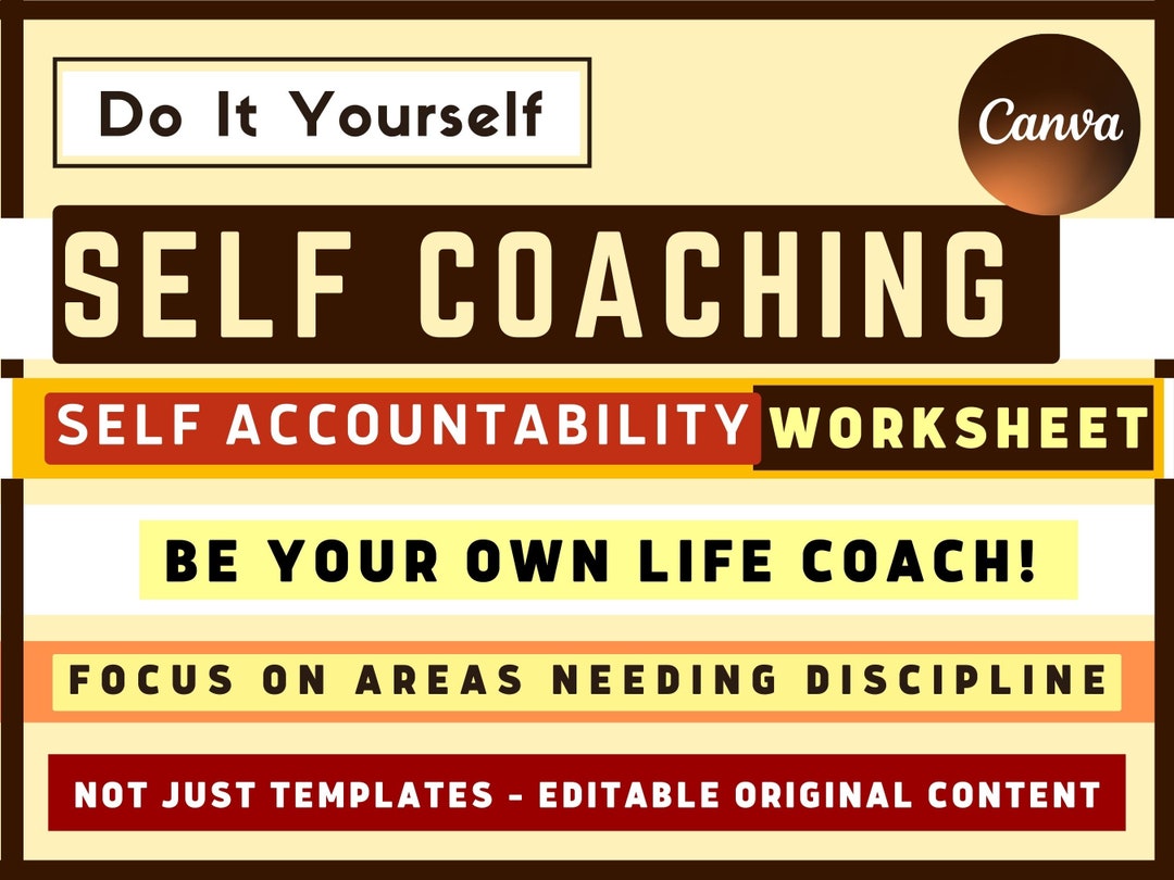 Self Coaching Worksheet | Accountability & Self Discipline Exercise ...
