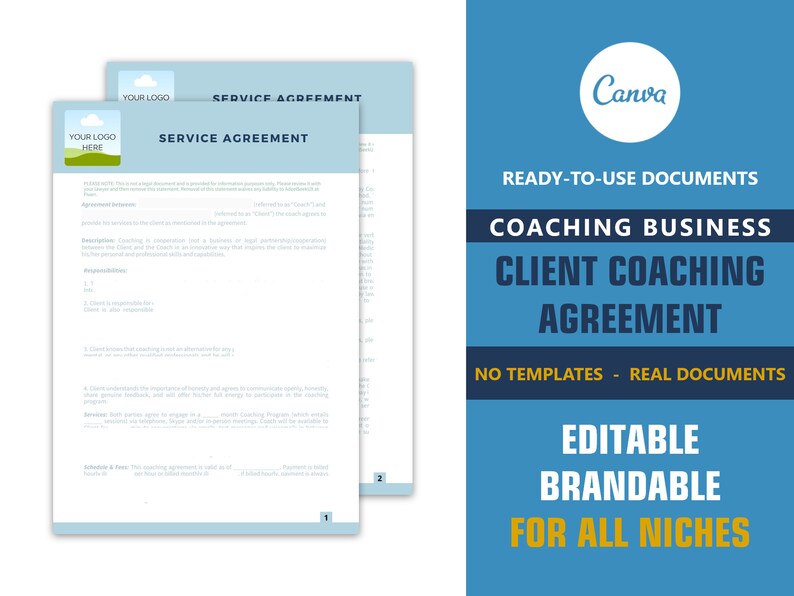 Coaching Business Service Agreement | Editable Terms & Conditions of ...
