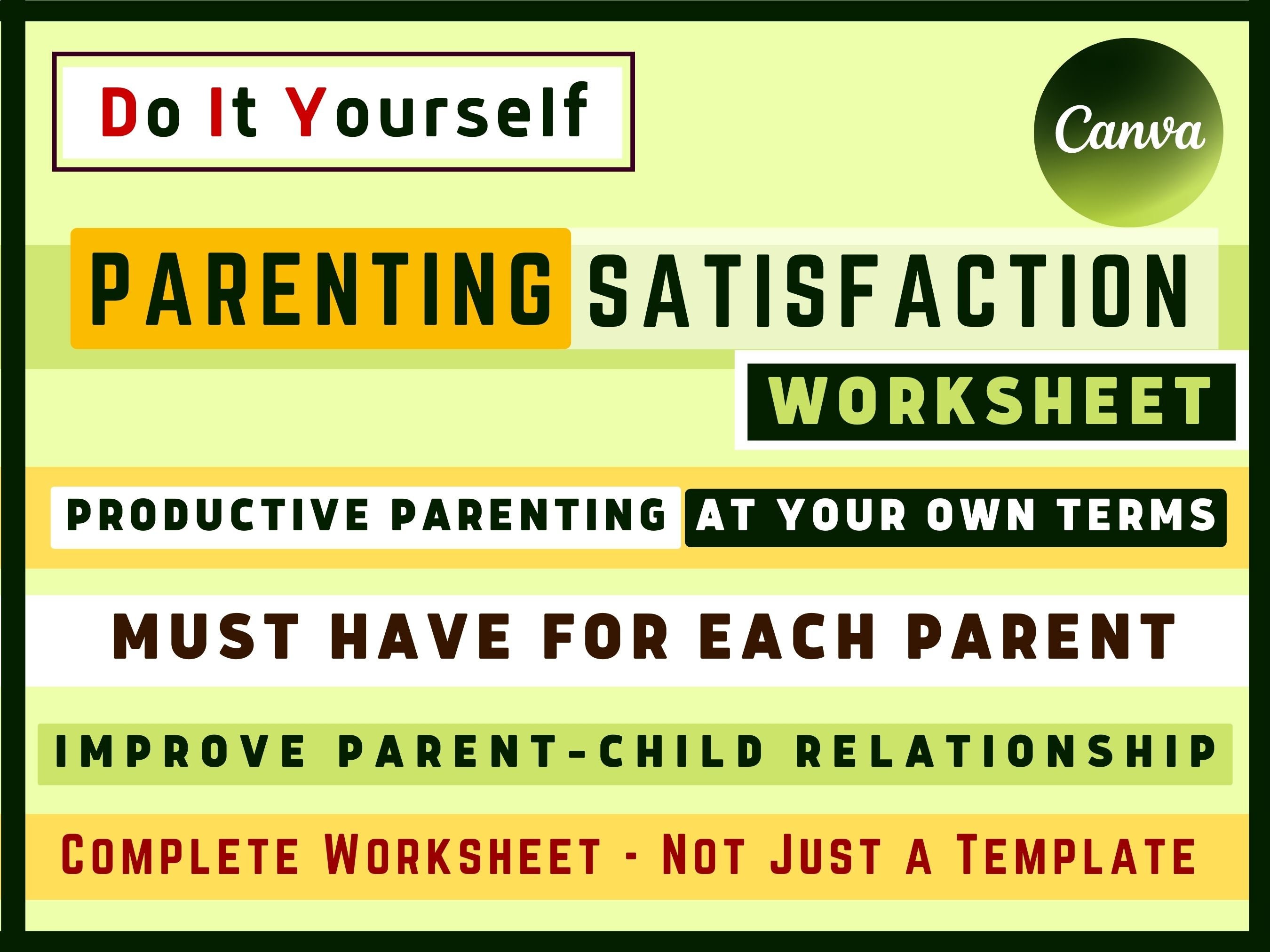 DIY Parenting Worksheet or Exercise for Each Parent - Etsy