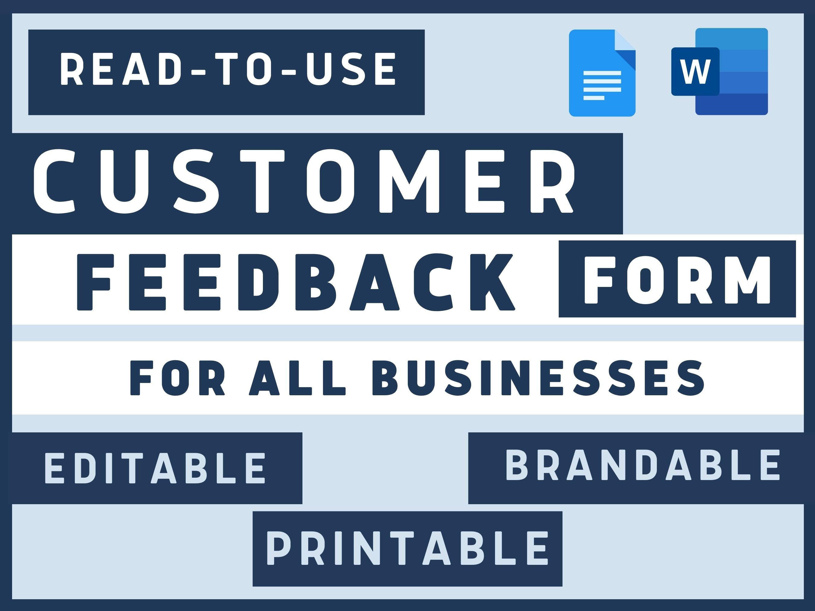 Printable Customer Service Form Feedback & Suggestions Form for ...