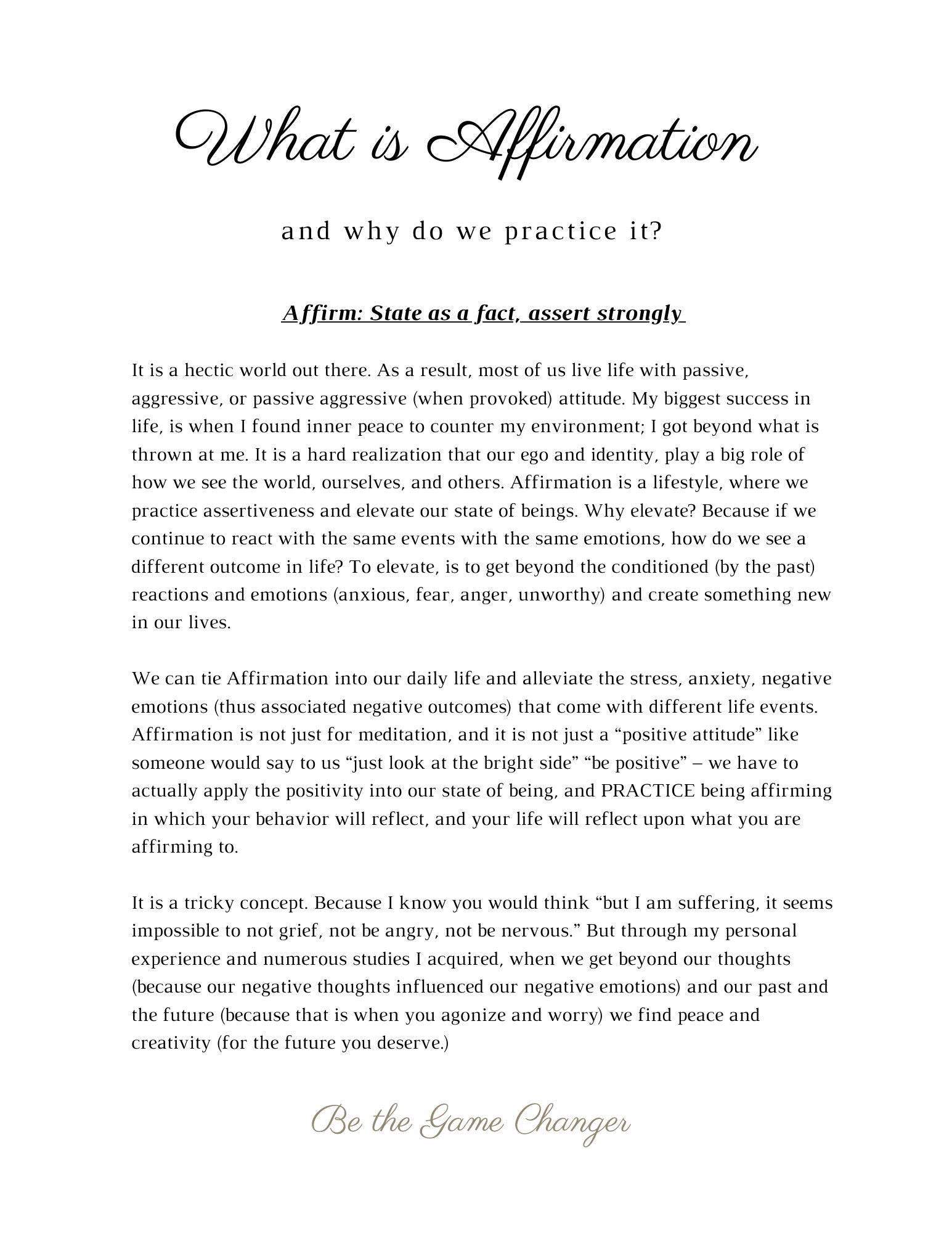 Affirmation Worksheet: Anxiety & Self-esteem (digital Download) - Etsy