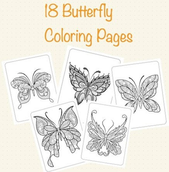 Butterfly Coloring Book 18 Pages - Etsy