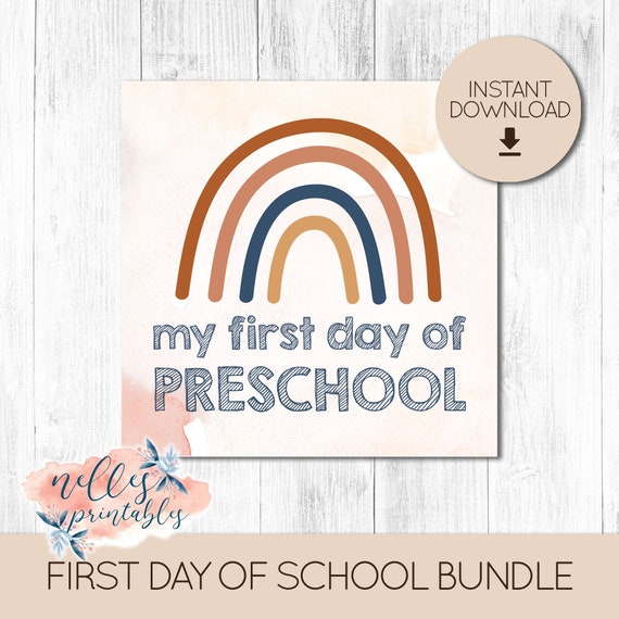 My First Day of Preschool Printable First and Last Day of | Etsy