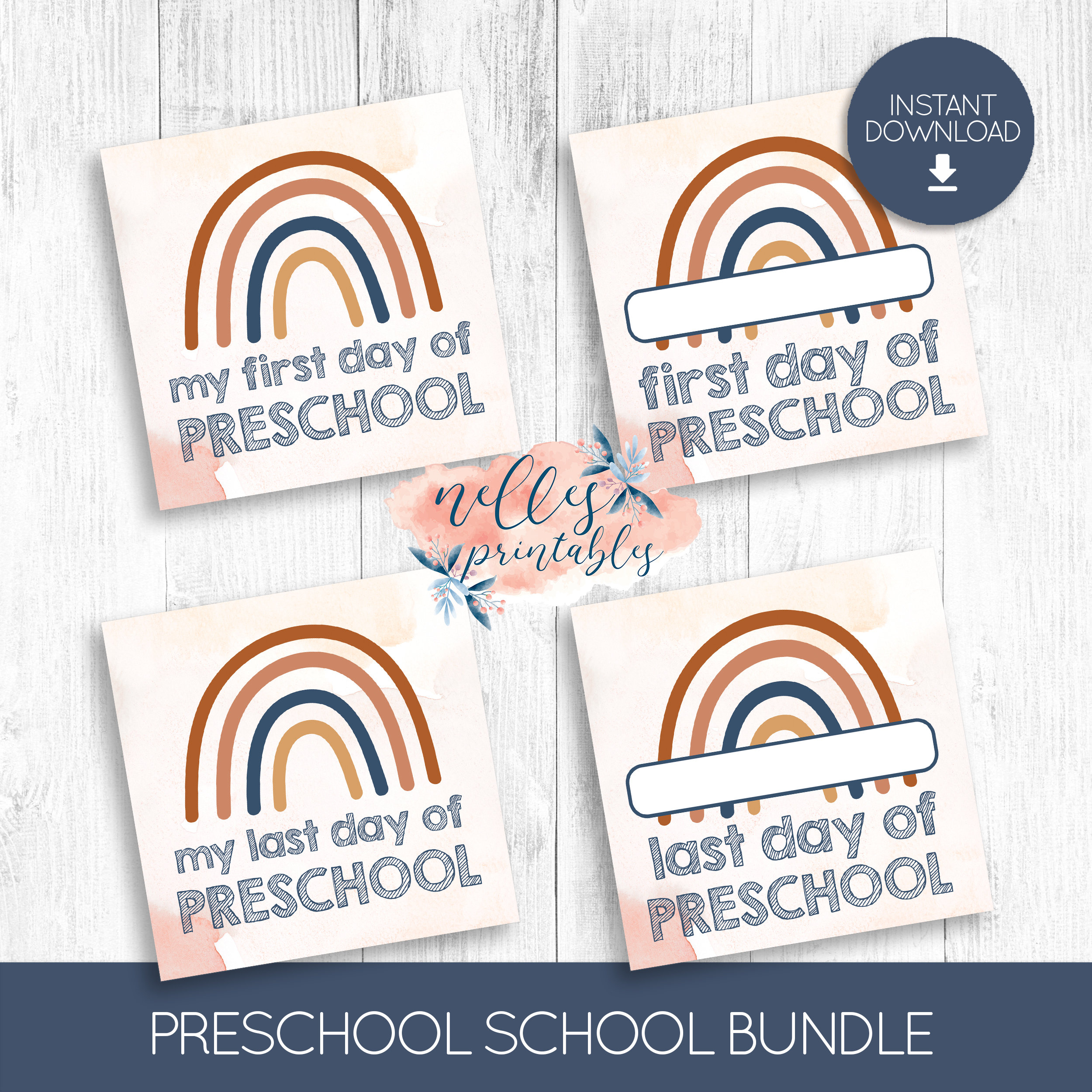 My First Day of Preschool Printable First and Last Day of School ...