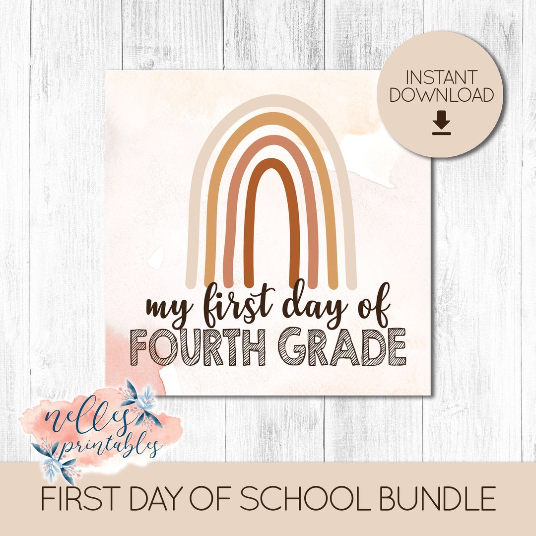 My First Day of Fourth Grade Printable First and Last Day of School ...