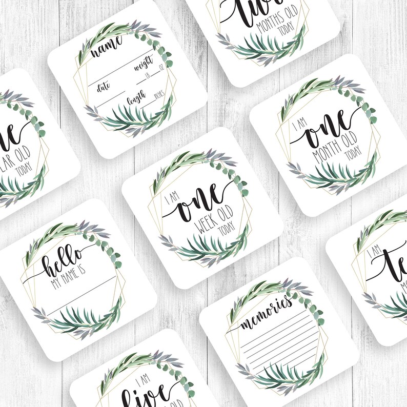 Baby Milestone Cards Printable Digital Download Monthly Milestones ...