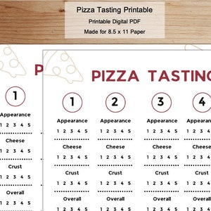 Pizza Tasting Printable | Instant Download - Etsy