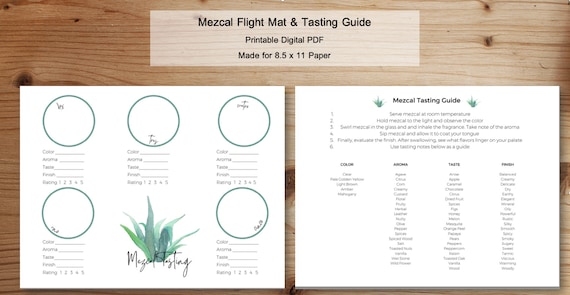 Mezcal Tasting Flight Mat & Tasting Guide Rate Your Tequila - Etsy