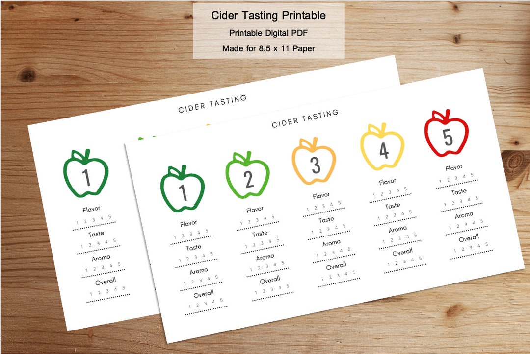 Cider Tasting Printable | Instant Download - Etsy