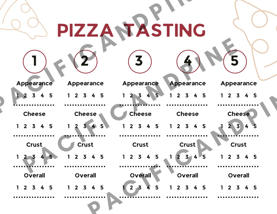Pizza Tasting Printable | Instant Download - Etsy