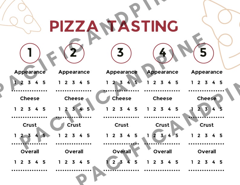 Pizza Tasting Printable | Instant Download - Etsy