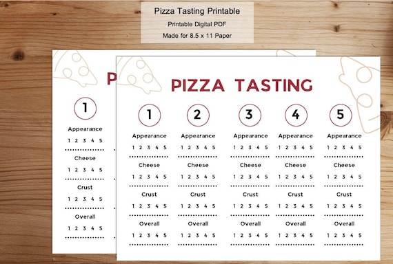 Pizza Tasting Printable Instant Download | Etsy