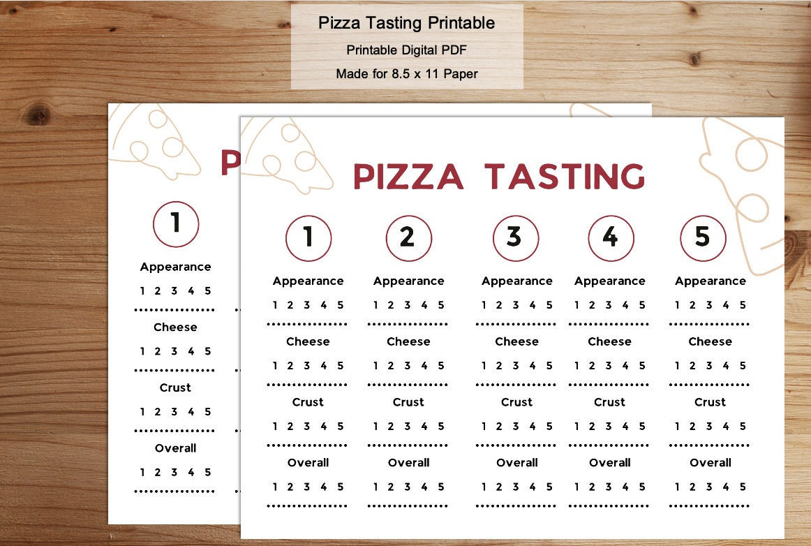 Pizza Tasting Printable | Instant Download - Etsy