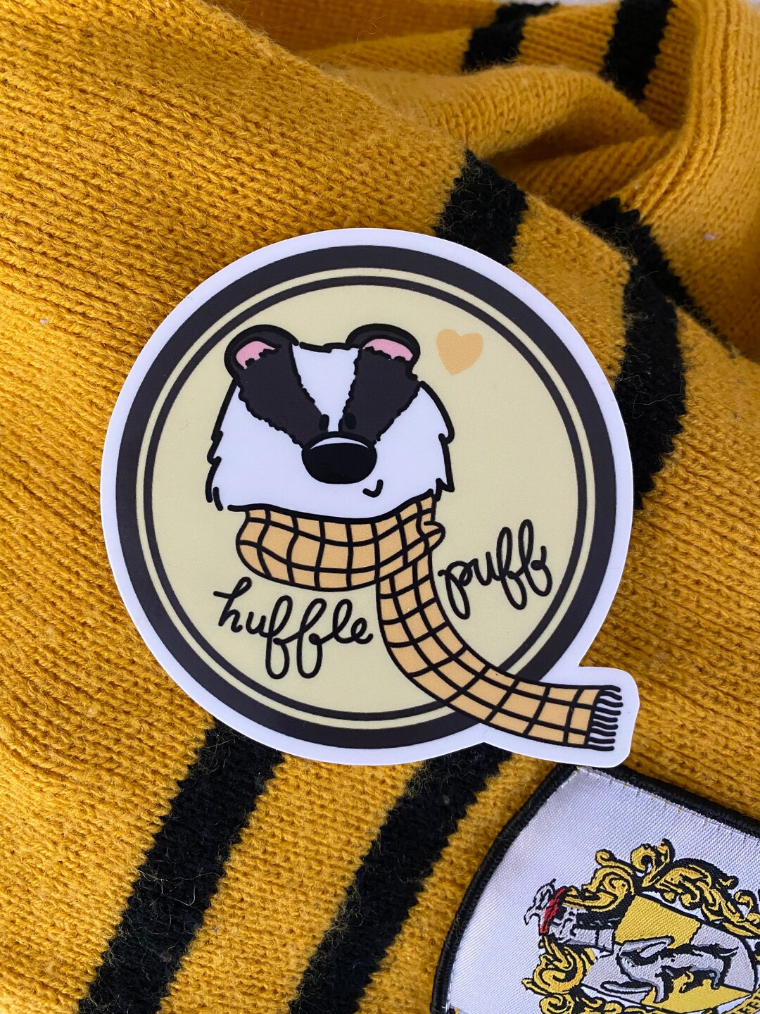 Yellow Badger Wizard House Sticker - Etsy