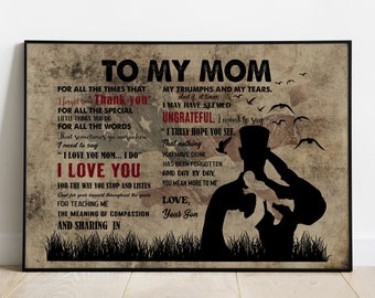Thank You Mom Poster | Etsy