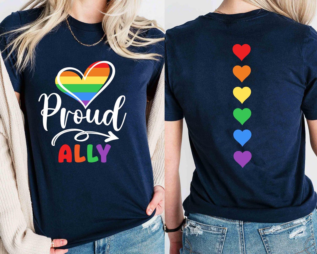 Pride Shirts for Women Lesbian Shirts Proud Ally LGBTQ Rainbow Shirt ...
