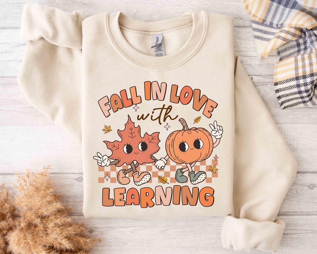 Groovy Teacher Shirt Teacher Fall Shirt Fall in Love With Learning ...