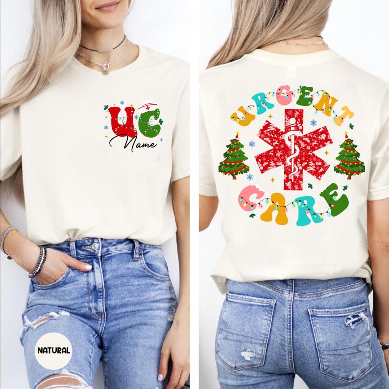 Personalized Urgent Care Nurse Shirt, Christmas Urgent Care Department ...