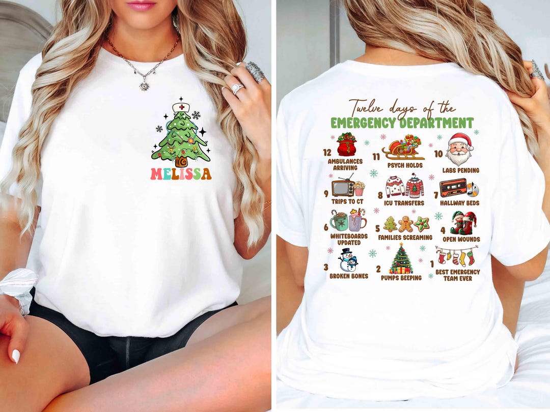 Personalized ER Nurse Christmas T-shirt, Emergency Department Gift - Etsy