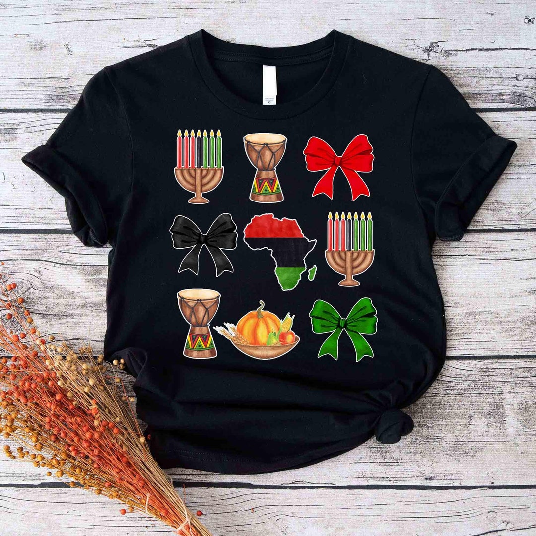 Kinara Seven Candles Principles of Kwanzaa Coquette Shirt, Merry ...