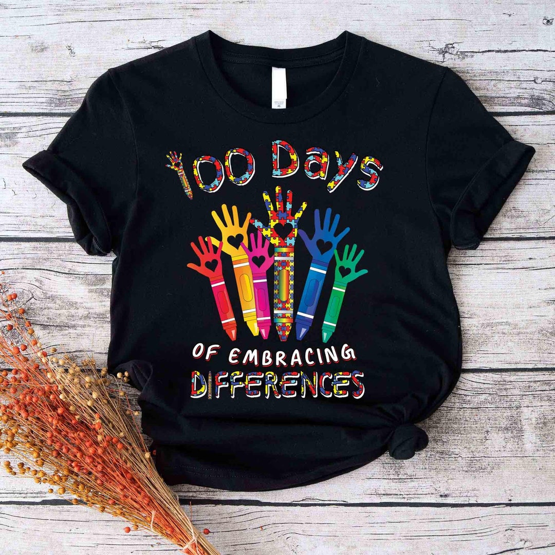 100 Days of Embracing Differences-special Education Teacher Shirt ...
