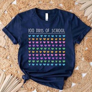 100 Days of School Shirt, 100th Day of School 100 Days of Hearts Shirt ...
