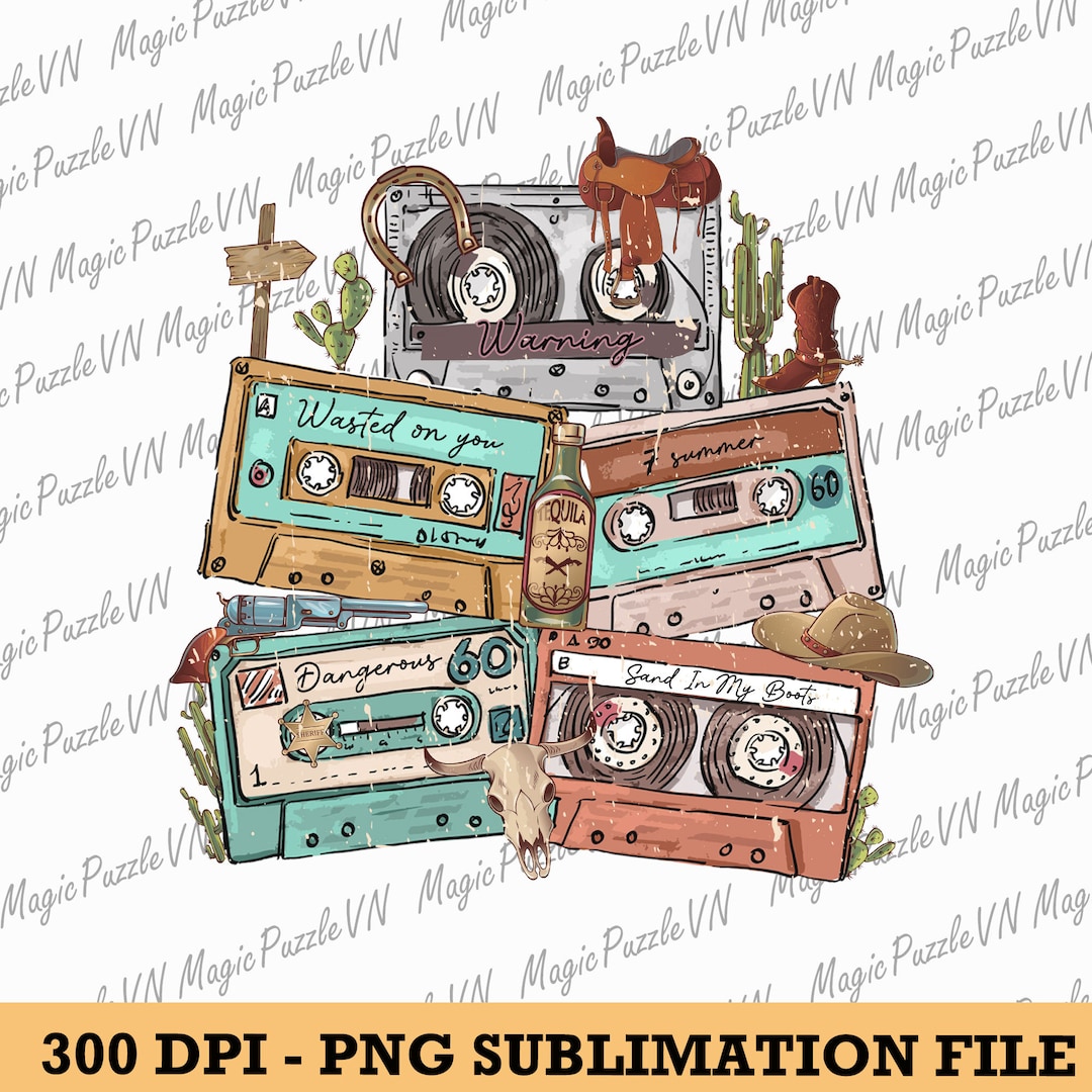 90s Cassette Tapes Png, Cowboy Cassettle Png, Western Casssette Png ...