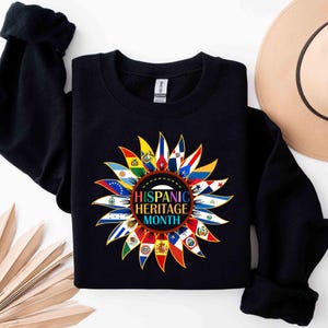 Hispanic Heritage Month Shirt, Latino Flags Sunflower Tee - Etsy