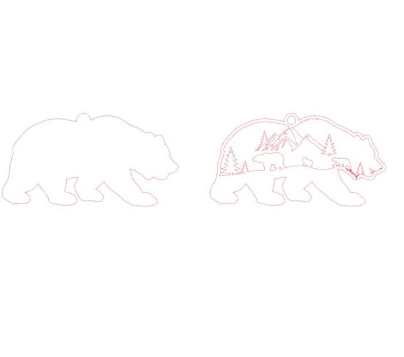 Bear Suncatcher SVG Laser Cut File, Christmas Ornament (digital File ...