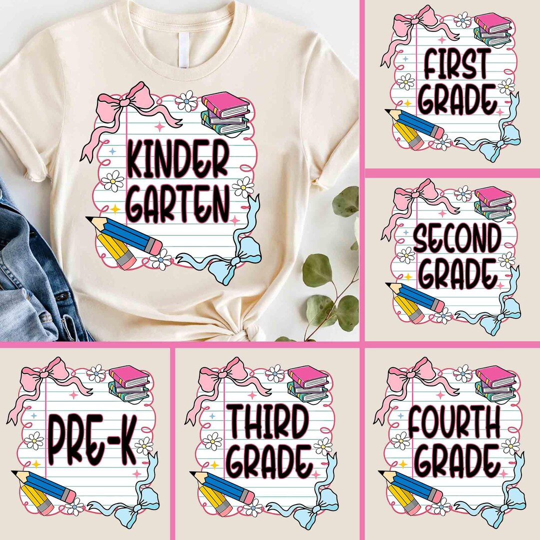 Preppy Back to School PNG Bundle, Teacher Coquette Sublimation (digital ...