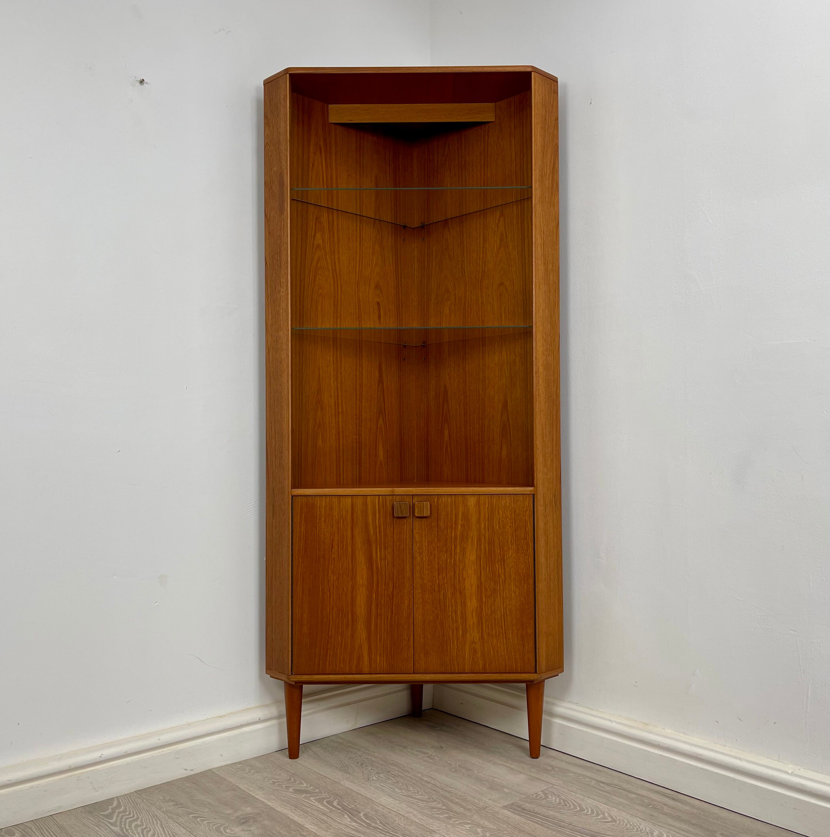 Mid Century Teak Corner Display Unit - Etsy UK