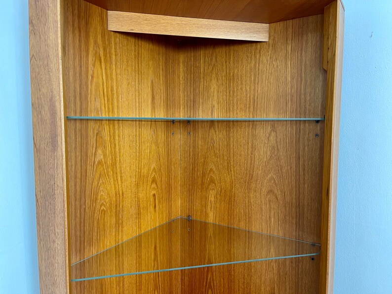 Mid Century Teak Corner Display Unit - Etsy UK
