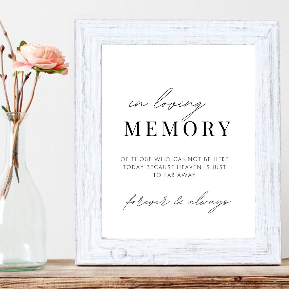 Simple Modern Wedding in Loving Memory Sign Downloadable - Etsy