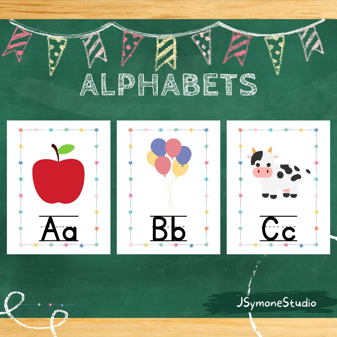 Alphabet Posters for Preschool, Printable Alphabet Posters, Letter ...