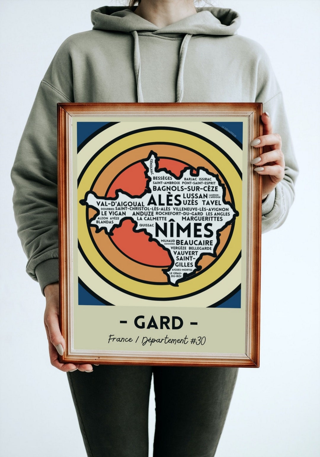 Gard Map 30 France - Etsy