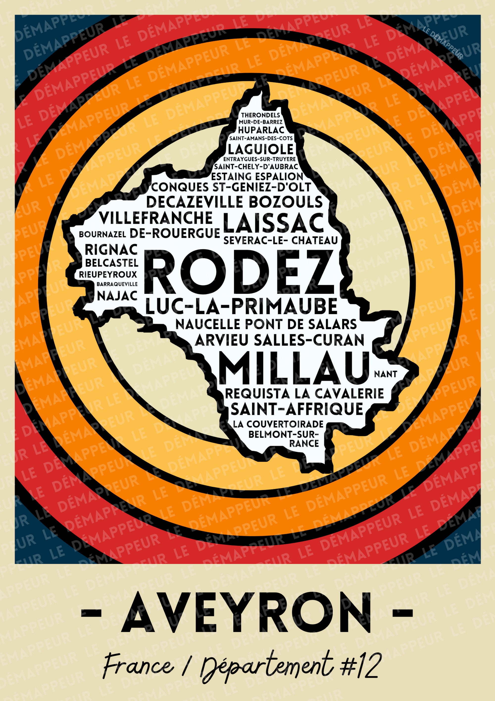 Carte Aveyron #12 France - Etsy France
