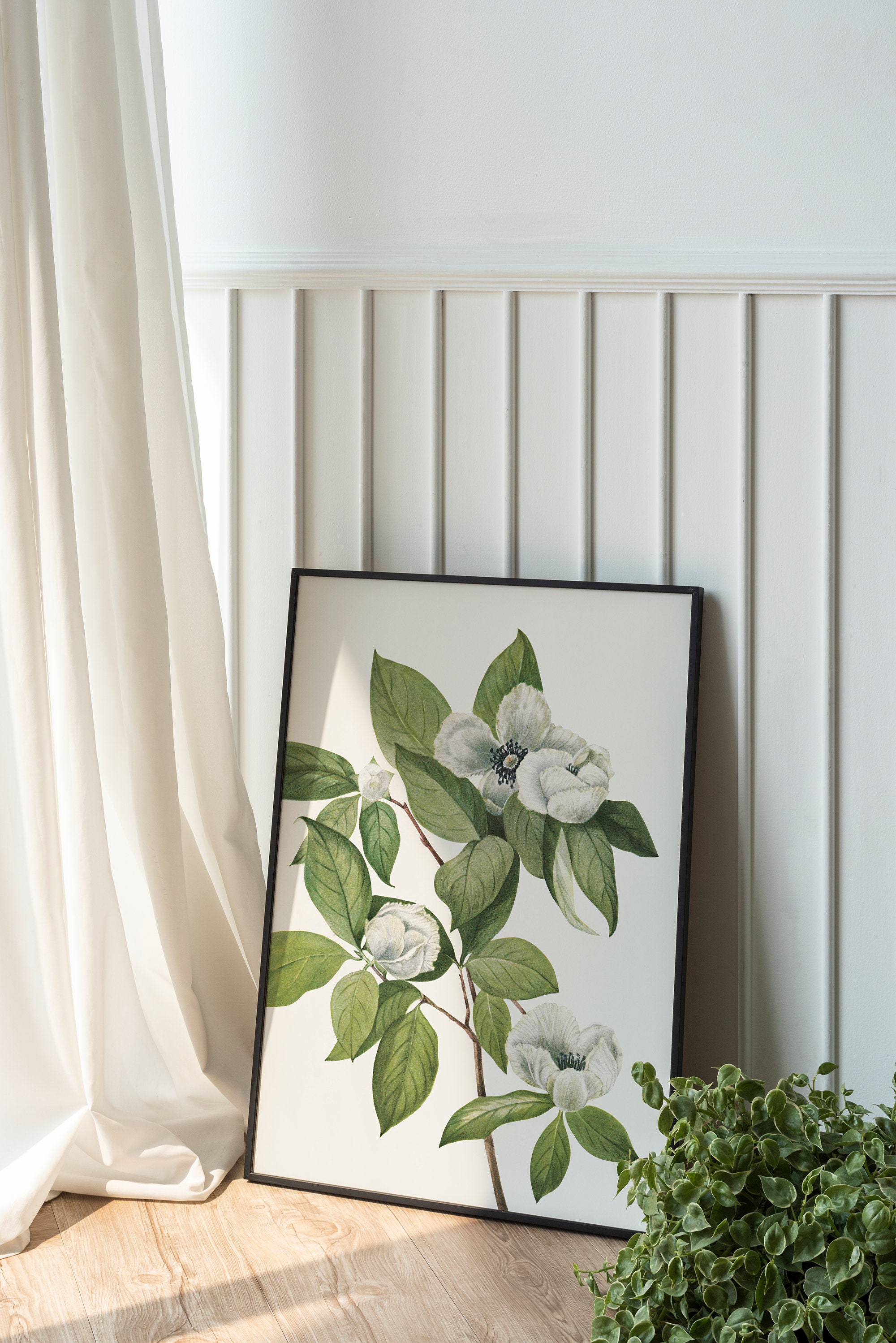 PRINTABLE Vintage Floral Wall Decor, Antique Flower Art for Kitchen or ...