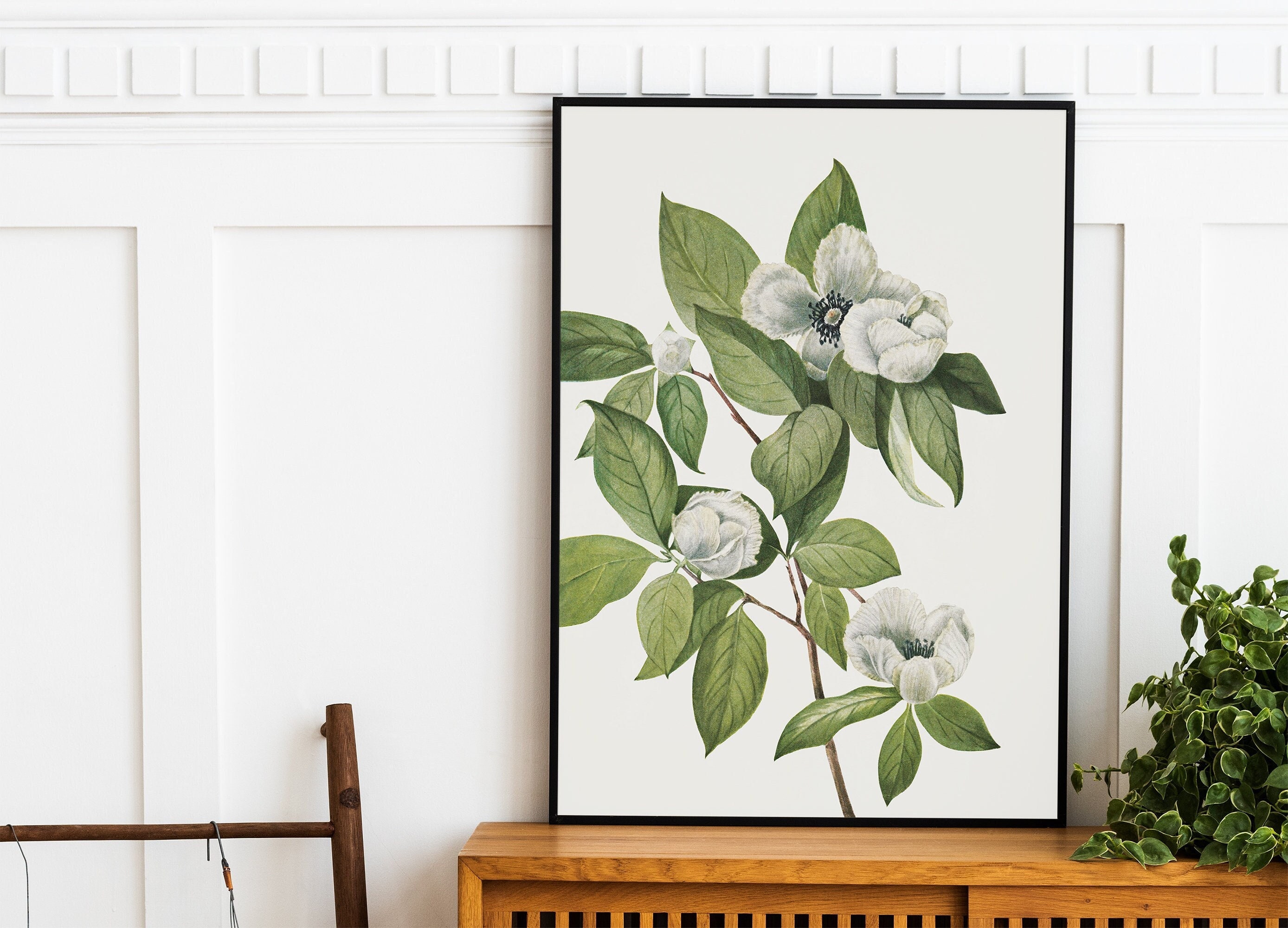 PRINTABLE Vintage Floral Wall Decor, Antique Flower Art for Kitchen or ...